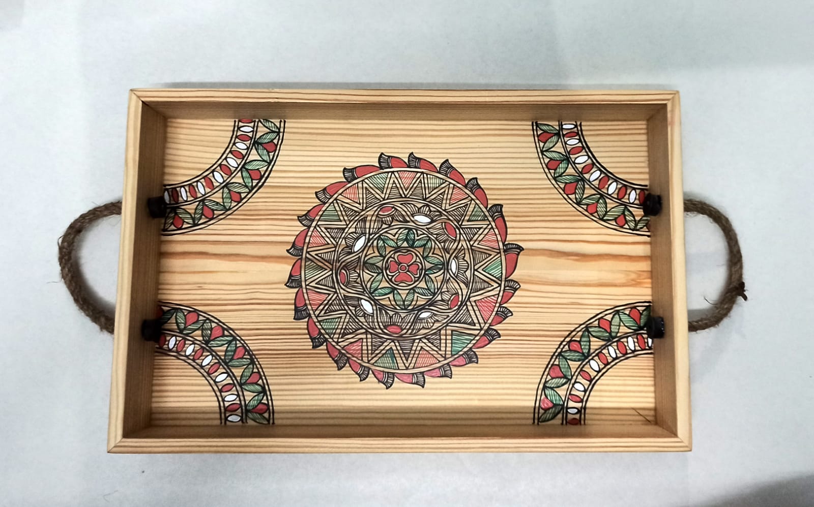 Original hand Painted serving Tray( pine wood) #3 - oorvii